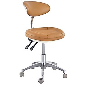 Deluxe Dental Mobile Chair Doctor's Stool with Backrest Micro Fiber Leather 6001