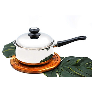 Lynns Edelstahl Rostfrei Mercury 200F 3-Quart Sauce Pan with Lid, Silver; Stainless Steel, PTFE & PFOA Free, Induction Compatible