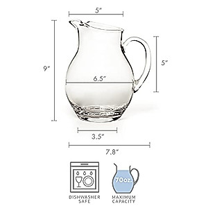 Mikasa 5136551 Napoli Glass Beverage Pitcher Clear, 70 Ounce