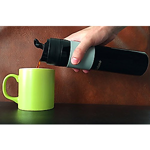 Sisitano 2in1 Travel French Press Coffee Maker, Portable 11.8 oz Tumbler Coffee French Press for Ground Coffee & Tea Leaves; Iced Coffee, Cold Brew Tea, Coffee Mug for Trips, Camping, Work & School