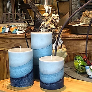 Wicks N More Indigo Mist Handmade Pillar Candles (3x6)