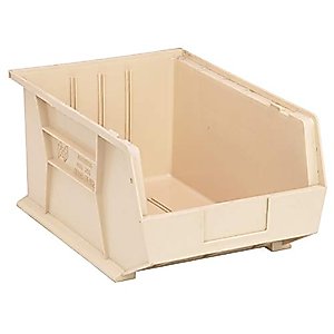 QUANTUM STORAGE SYSTEMS K-QUS255IV-1 Ultra-Stack and Hang Bins, 16 inch x 11 inch x 8 inch, Ivory