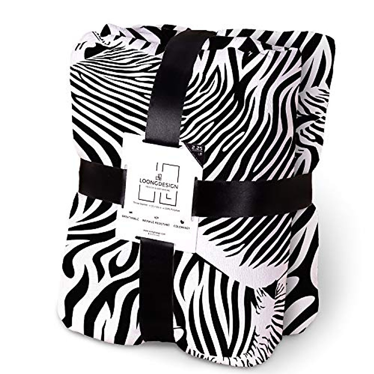 Loong Design Fun Zebra Throw Blanket Super Soft, Fluffy, Premium Sherpa Fleece Blanket 50'' x 60'' Fit for Sofa Chair Bed Office Travelling Camping Gift