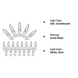 Mudder 60Count 2.5V Christmas 50/100/150/200 Count Mini Incandescent Wire String Lights Replacement Bulbs Indoor/Outdoor Christmas Lights Decor for Home Xmas Tree (White Base with Warm White Bulb)