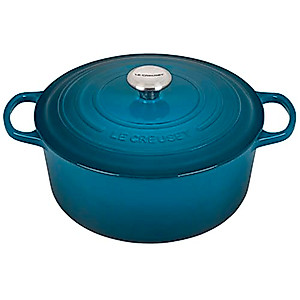 Le Creuset Enameled Cast Iron Signature Round Dutch Oven, 7.25 qt., Deep Teal