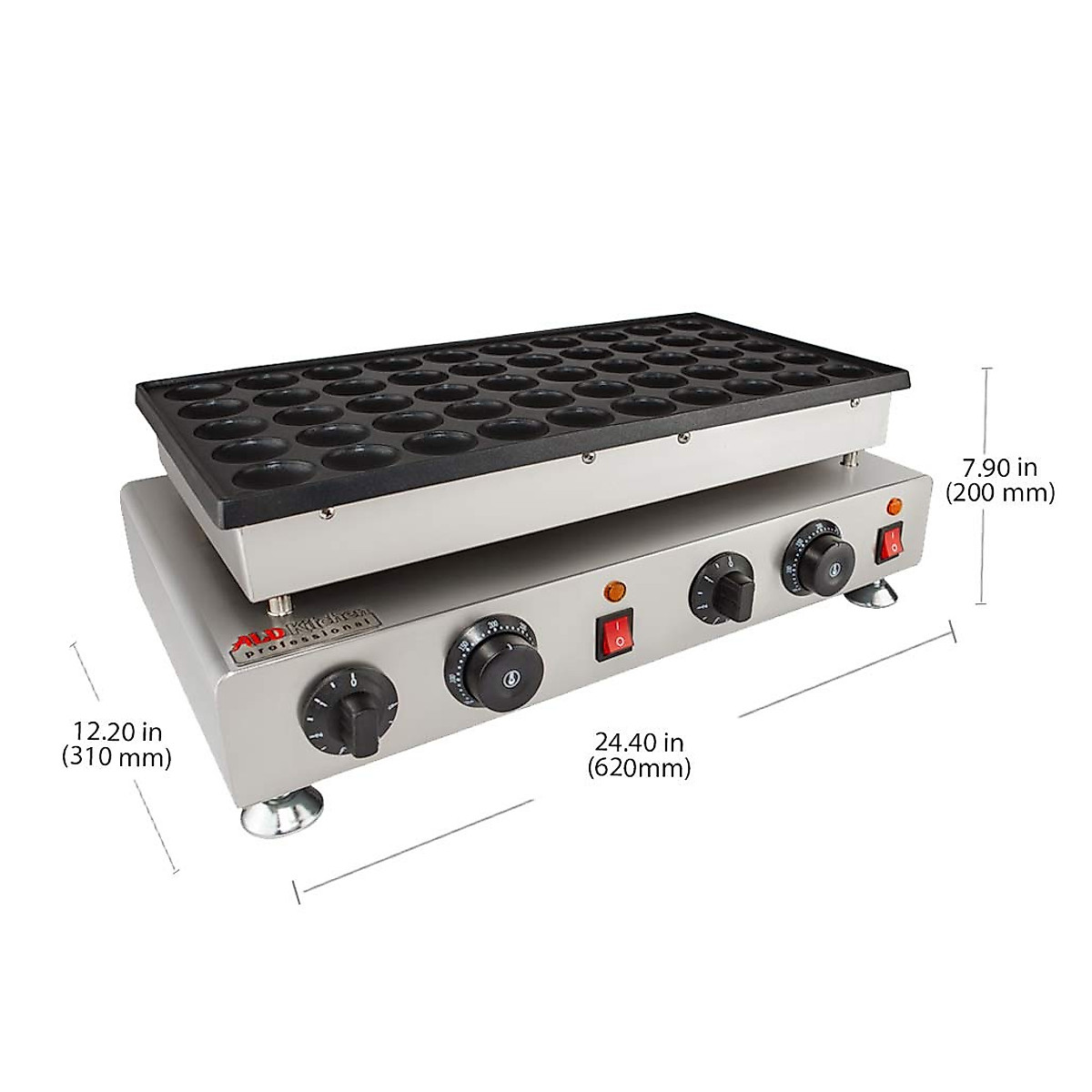 ALDKitchen Mini Dutch Pancake Maker | Electric Poffertjes Iron | Nonstick | 110V (50 Pcs)