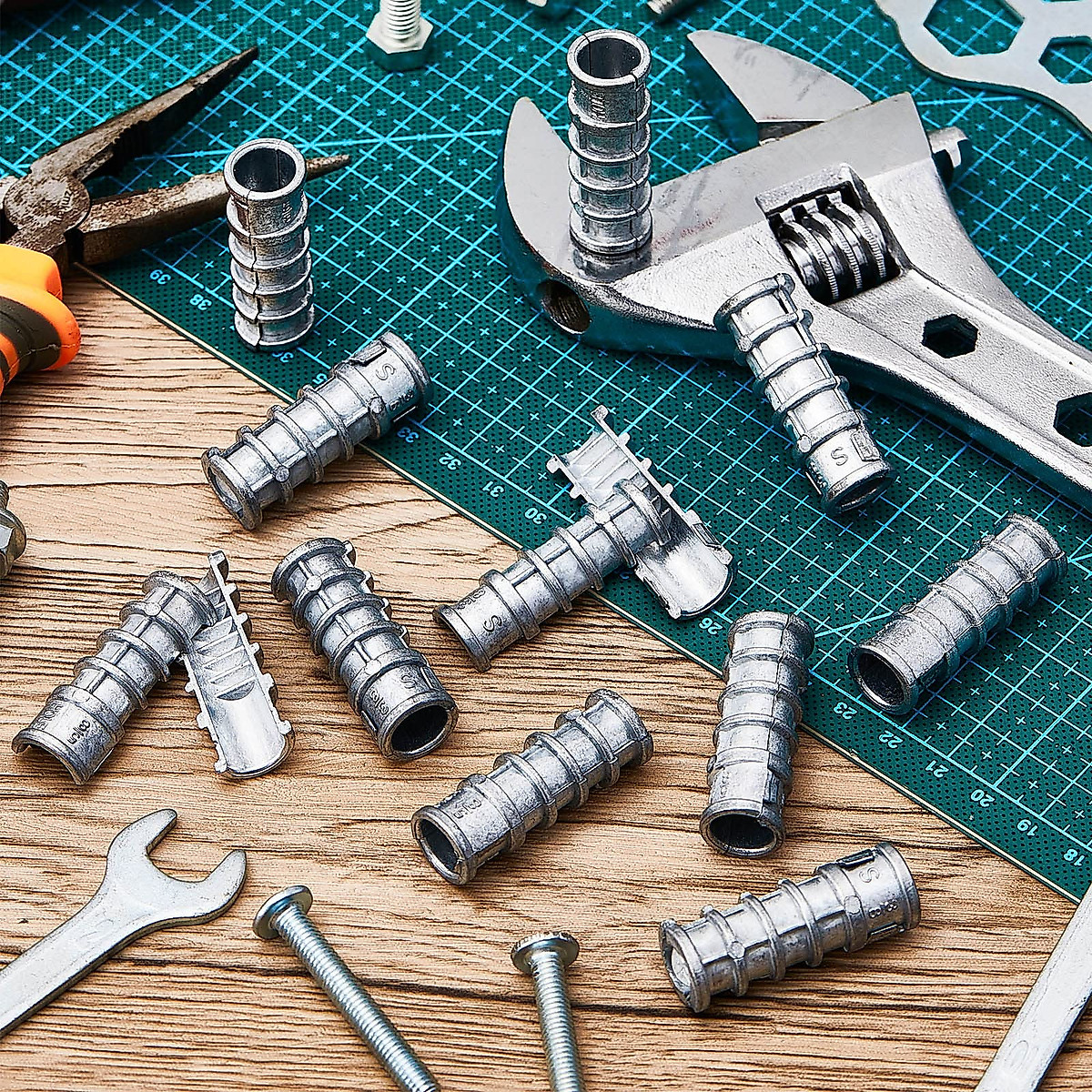 30 Pack 9071456 Lag Shields,3/8 in. x 1-3/4 in. Lag Screw Bolts Concrete Anchors Masonry Anchors Zinc Alloy Plated