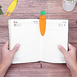 3D Stereo Book Marks Kids Bookmarks Kawaii Silicone Carrot Bookmark Novelty Book Marker Inspirational Quote Bookmark Page Marker