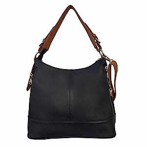 Roma Leathers Gun Concealment Bag - Cowhide Leather - Black/Light Brown