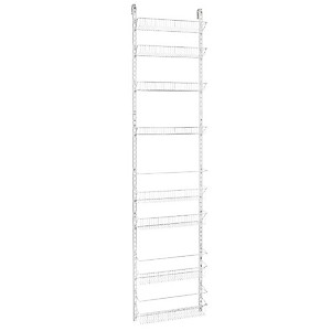 ClosetMaid Adjustable Organizer Rack with Baskets Wall or Over Door Mount, for Kitchen, Pantry, Utility Room, Closet, 18 in. W, White Finish, Inch