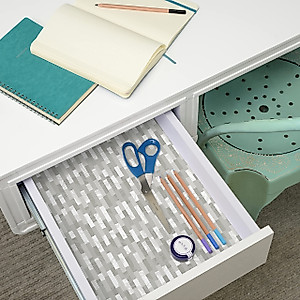 Con-Tact Brand Grip Prints Non-Adhesive Non-Slip Counter Top, Drawer/Shelf Liner, 18" x 4', Modern Marble Greystone