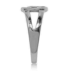 Silvershake White Gold Plated 925 Sterling Silver Celtic Triquetra Knot Ring Size 6