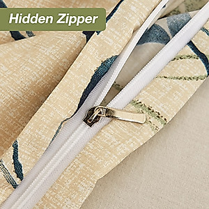 JSD Leaves Printed Duvet Cover Set Queen Size, 3 Piece Soft Microfiber Comforter Covers Zipper Closure