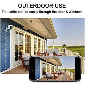 Moyeel 2- Pack 40FT Flat Power Extension Cable Compatible with Wyze Cam/Wyze Cam Pan,Yi Camera,NestCam Indoor,Blink XT Camera,USB to Micro USB Charging Cord for Home Security Camera