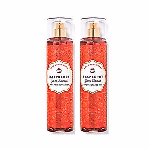 Bath and Body Works Raspberry Jam Donut Fine Fragrance Mists Pack Of 2 8 oz. Bottles (Raspberry Jam Donut)