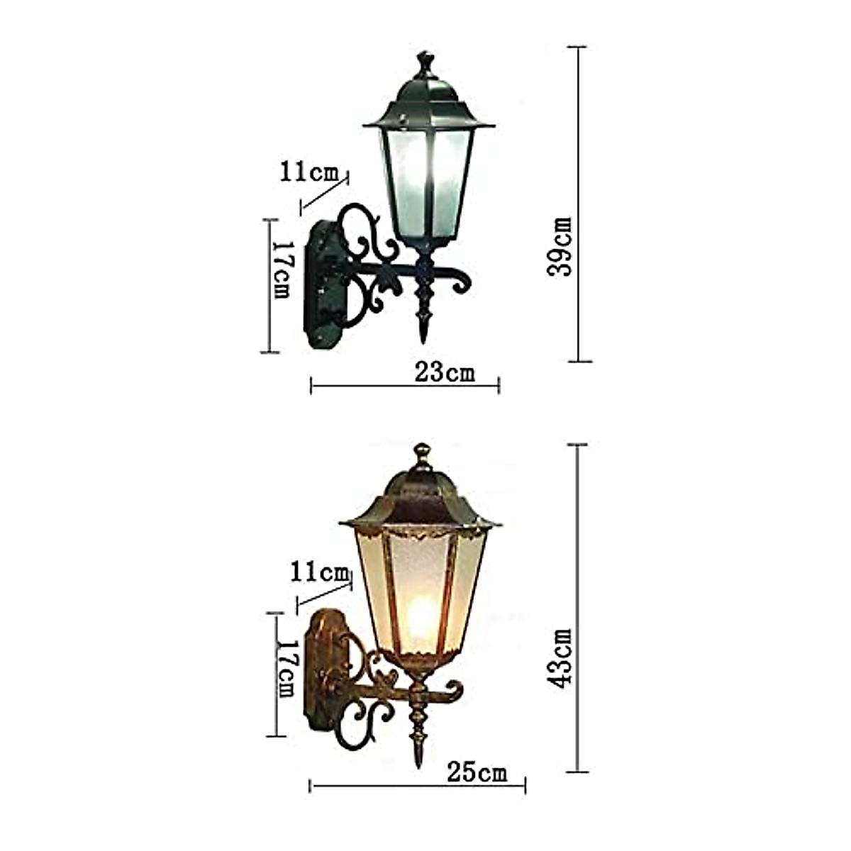 European Wall Light Outdoor Wall Light Waterproof IP54 American Country Hexagon Street Home Garden Balcony Terrace Aluminum Wall Lamp Decoration Courtyard Aisle E27 Glass Wall Lantern