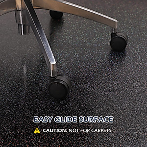 SALLOUS Chair Mat for Hard Floors, 63" x 51" Large Chair Mat for Hardwood Floor, Desk Chair Mats Home Floor Protector, Vinyl Chair Mat with Bling Surface (Black)