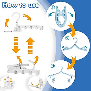 Feoqibu 10 Piece Portable Clothes Racks with Clips, Travel Clothes Racks, Foldable Clothes Racks for Outdoor Camping, Traveling, Dorms, Apartments, Home Clothes Storage and Drying