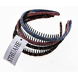 STHUAHE4PC Multicolor Protection Resin Teeth Comb Hair Hoop Hairband Headband Hair Accessories for female by Beauty hair (4 Colors)