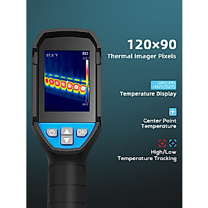 ACEGMET TR120E Thermal Imaging Camera, 120 x 90 IR Resolution Handheld Thermal Camera 10800 Pixels, 25 Hz Refresh Rate Thermal Imager with Laser Pointer, 2.4" LCD Screen, IP54, -4°F~752°F Range