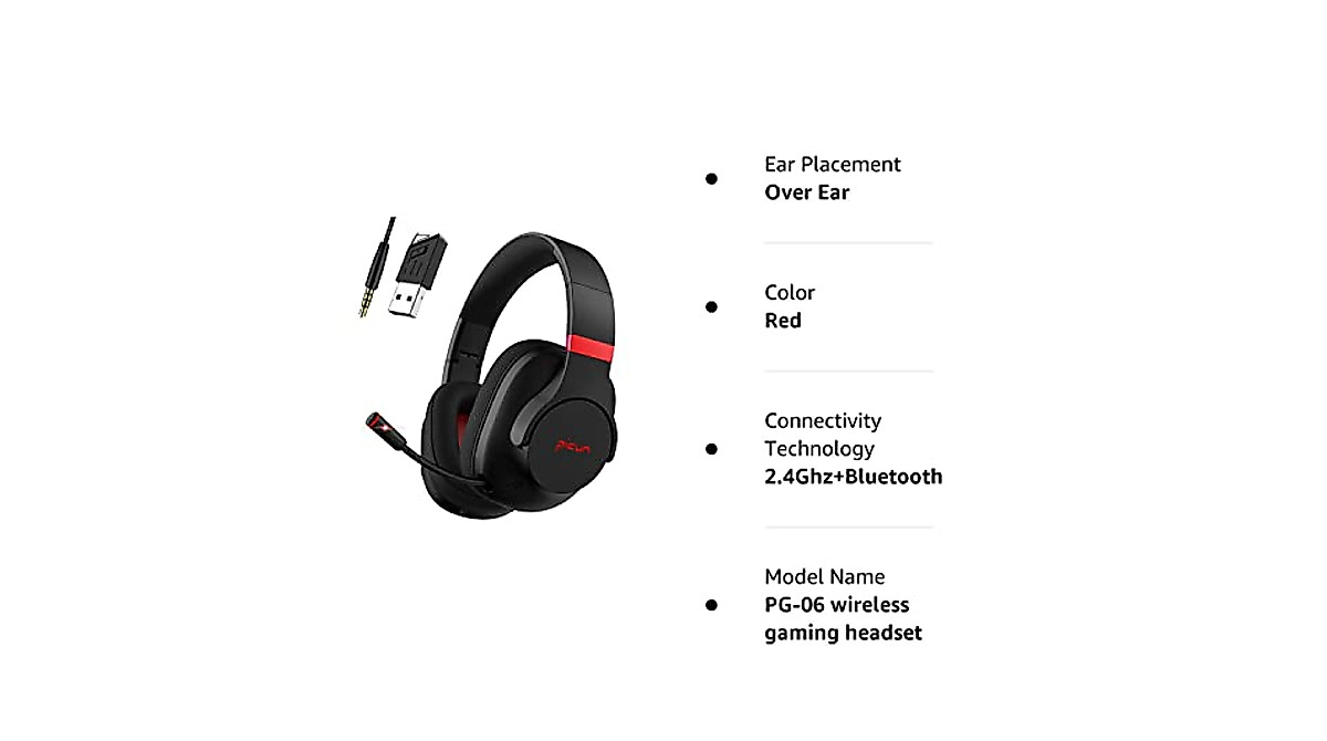 Picun Wireless Gaming Headset - Bluetooth & 2.4Ghz