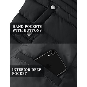 Szory Women's Down Jacket Winter Long Puffer Parka Coat with Removable Fur Hood (Black,Medium)