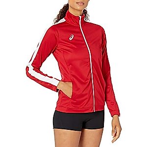ASICS Team Tricot Warm Up Jacket, Team Red/Team White, Small