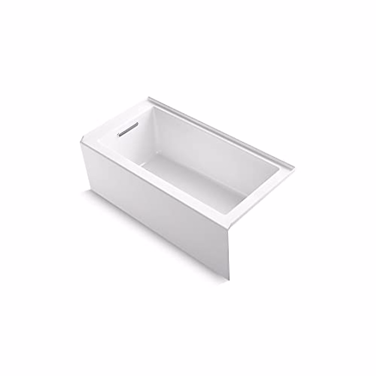 KOHLER K-20201-LA Underscore Rectangle 60-Inch x 30-Inch Alcove Bath with Integral apron, integral flange and left hand drain, White
