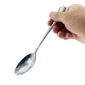 VANRA 6-Piece Dinner Spoons Set Soup Spoons Heavy Duty Stainless Steel Silver Cutlery Set 8 inches (6 spoons)