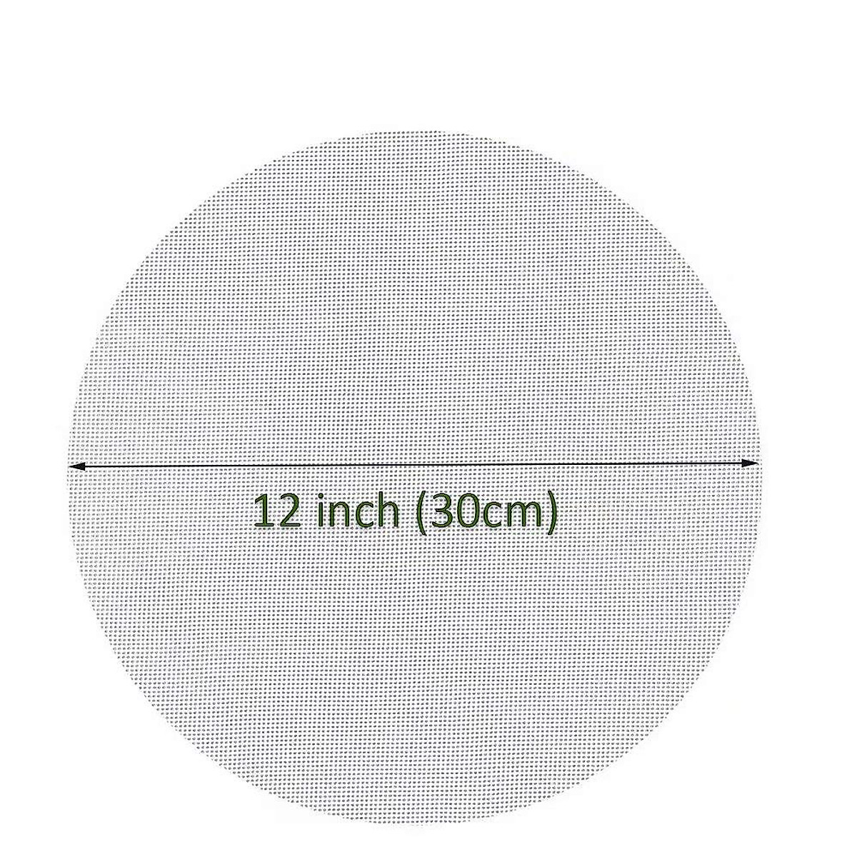 Reusable Silicone Bamboo Steamer Liner 12 inch Round Steamer Mesh Pad for Buns Dumplings Dim Sum, Heat Resisitance&Evenly| Silicone Dumplings Pad, 6 Pack, White, 12''