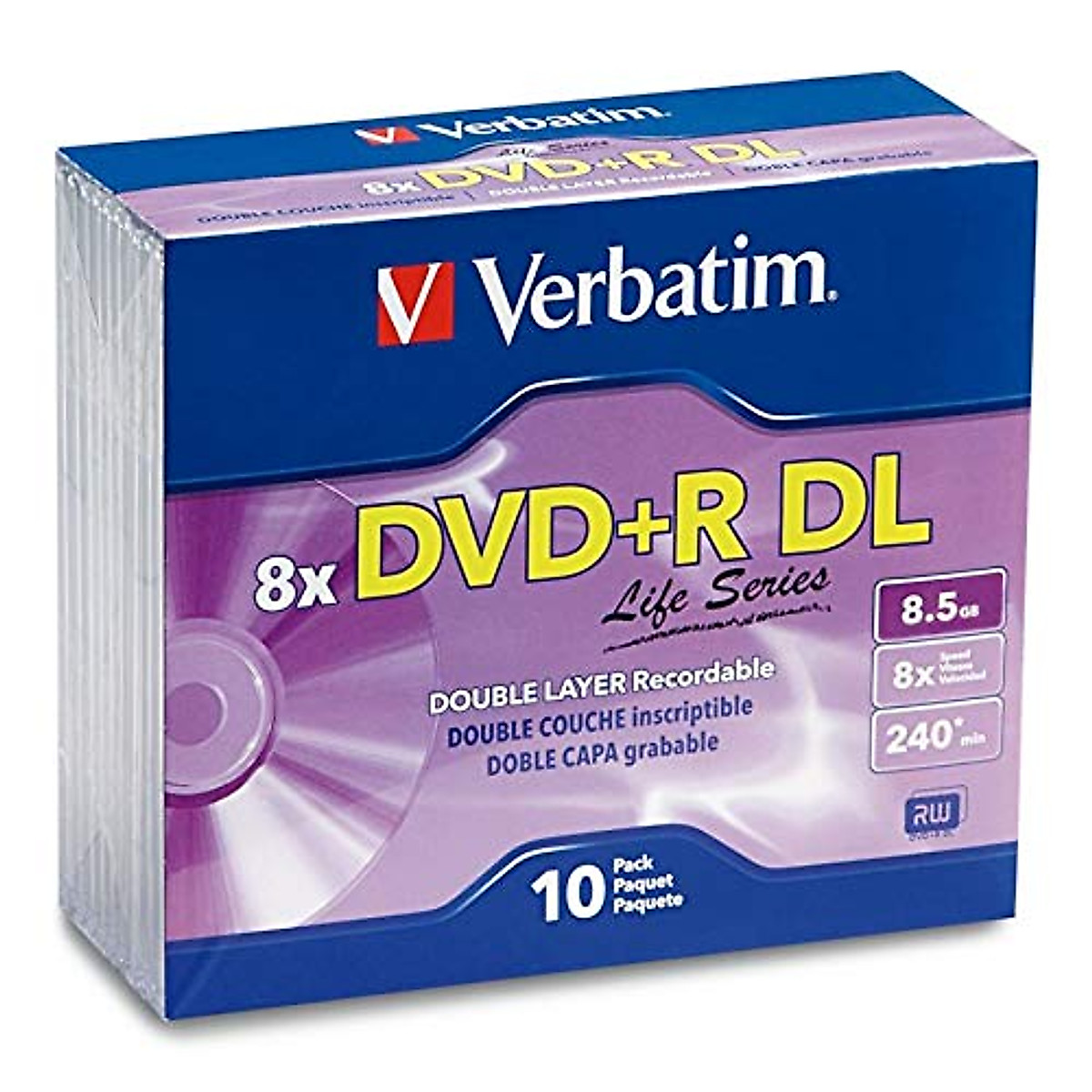 Verbatim® Life Series DVD+R DL Disc Slim Case, Pack of 10