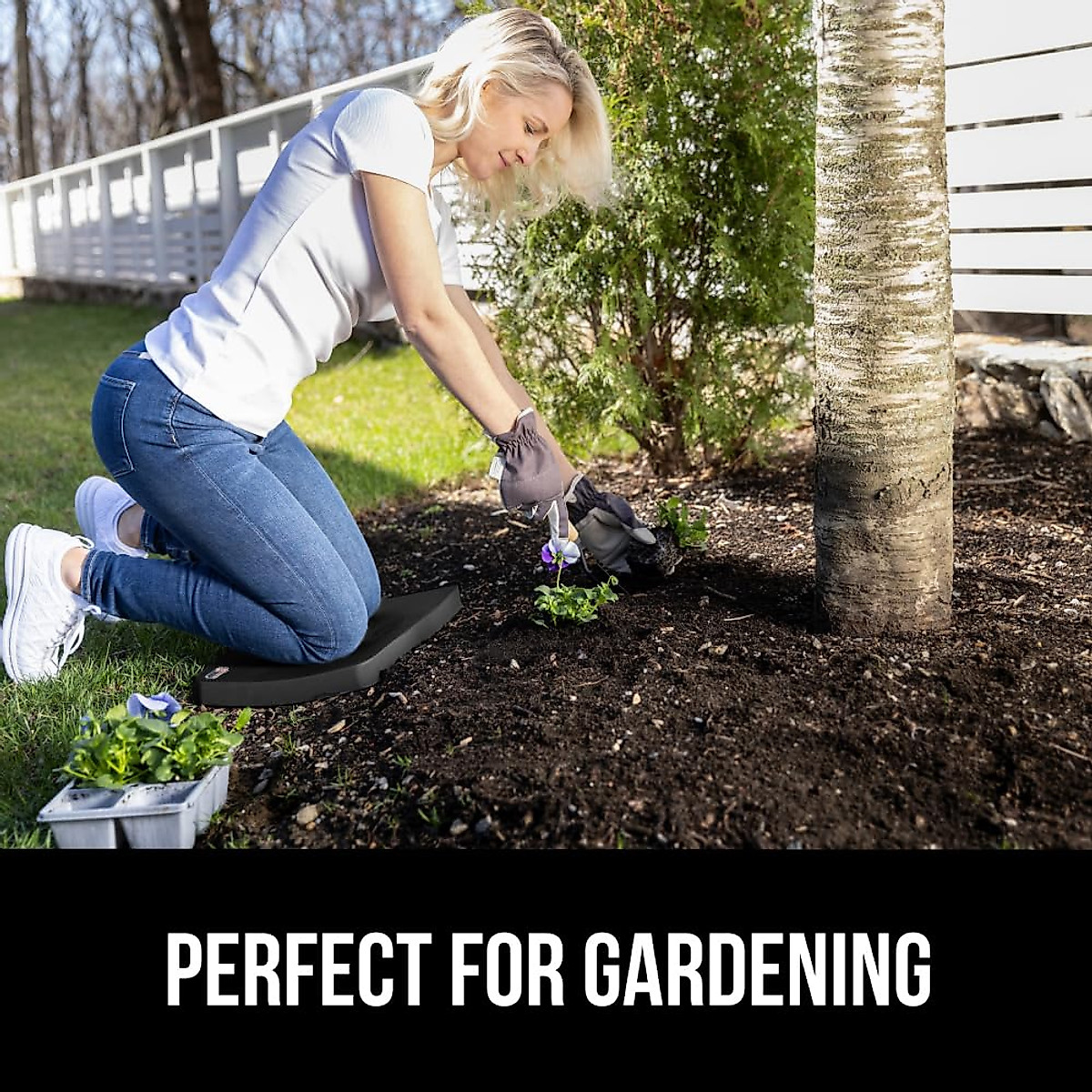 Gorilla Grip Extra Thick Water Resistant Comfortable Kneeling Pad, Provide Support for Knees, Durable Foam Cushion Knee Mat, For Gardening, Yoga, Mechanics, Baby Bath Time, 17.5 x 11 x 1.5, Black