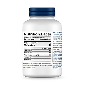 Oracoat XyliMelts Dry Mouth Relief Moisturizing Stick-On-Melts w/Xylitol, 230 Count, Slightly Sweet, Helps Stimulates Saliva for Dry Mouth, Non-Acidic