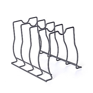 Smart Design Bakeware and Lid Storage Rack with 4 Compartment Dividers - Steel Metal Frame - Rust Resistant Finish - Cooking and Baking Pantry Organization - Kitchen 10 x 8 Inch - Light Blue