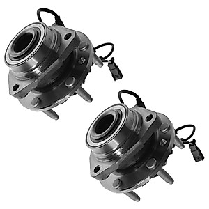 TRQ Front Wheel Hub & Bearing Pair Set for Trailblazer Envoy w/ABS 6 Lug