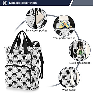 MNSRUU Diaper Bag Cute Penguin Print Diaper Bag Backpack Multifunction Travel Diaper Bag Tote Large Capacity Diaper Changing Backpacks for Moms Dads