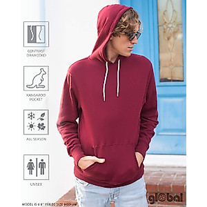 Global Blank Mens Pullover Hooded Sweatshirts Plain Hoodie for Men and Women Sweatshirt Hoodies, Camo Black, X-Large