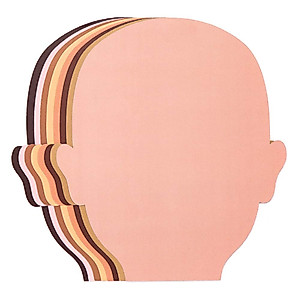 Baker Ross AW757 Skin Tone Face Cut Outs - Pack of 56, Kids Construction Paper, Card Classroom Supplies, Head Skin Color Cut Outs