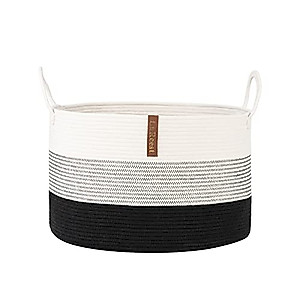 Laundry Baskets-Laundry Hamper,Storage Basket with Handles, Woven Storage Basket for Toys Bin,Pillows (Gradient Black)