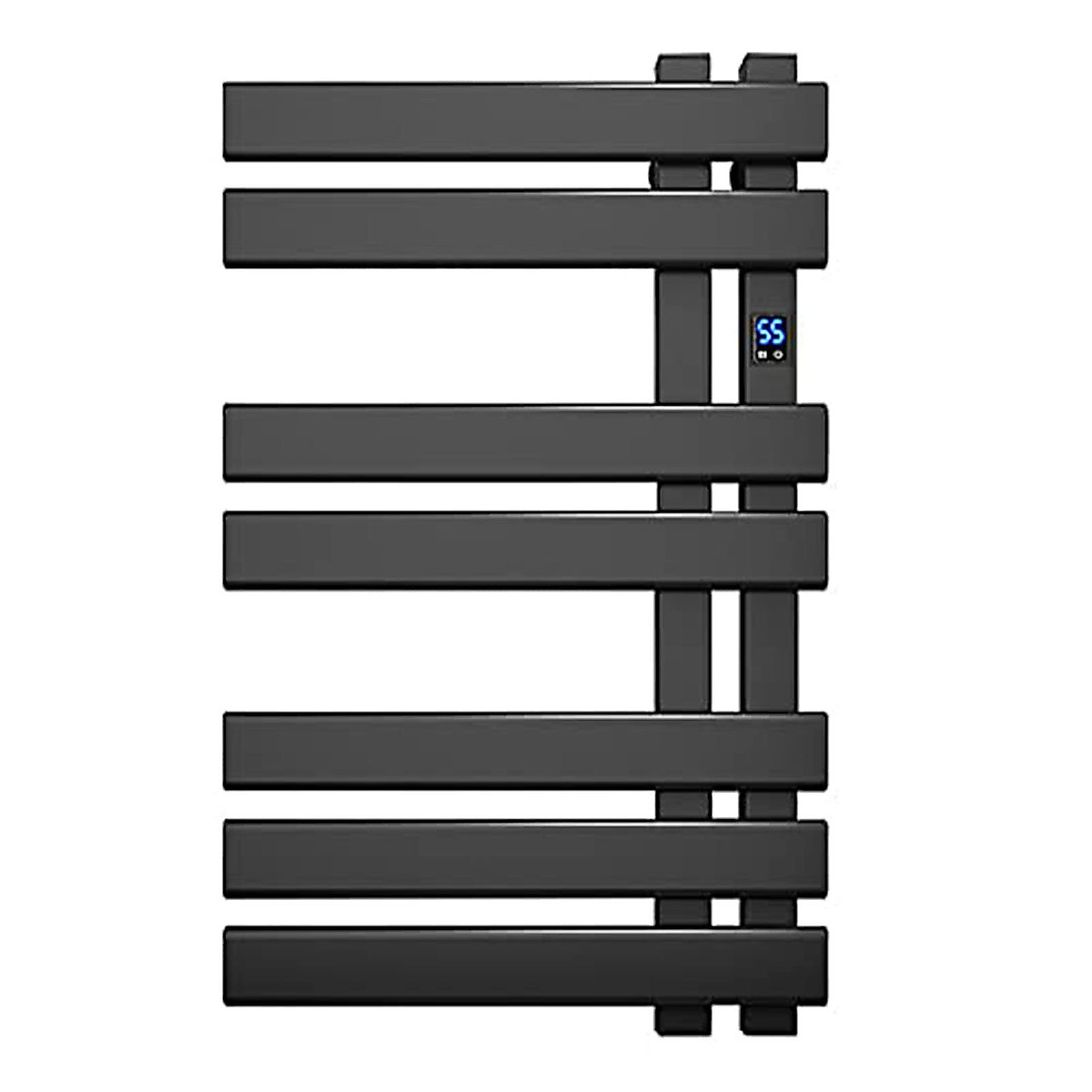 Electric Towel Rail, Bathroom Radiator, Wall Mounted Towel Warmer and Towel Dryer Made of Aluminium Alloy with Timer Temperature Control Anthracite, Black (Black) Beautiful Scenery