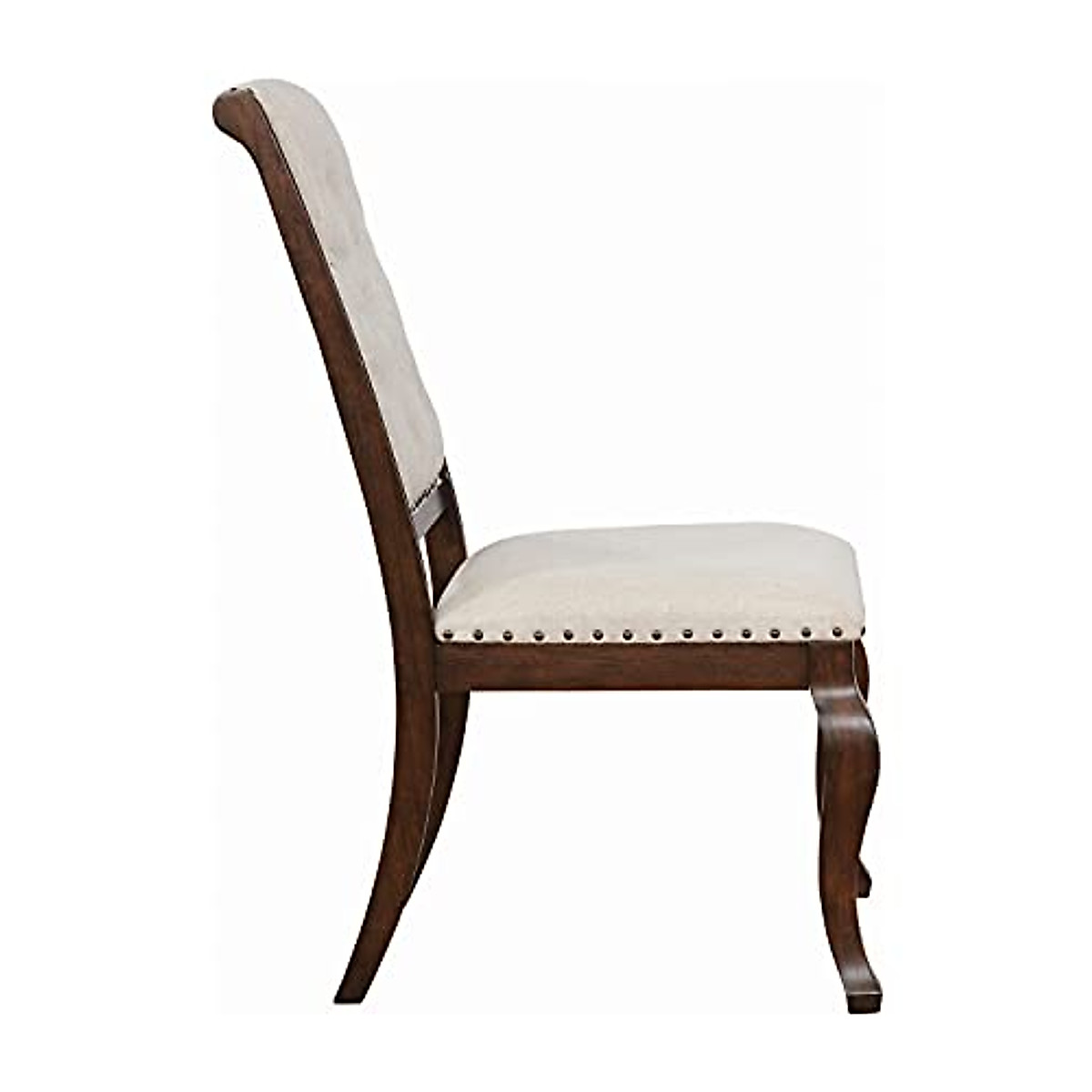 Coaster Furniture Glen Cove Dining Chairs with Button Tufting and Nailhead Trim Antique Java and Cream (Set of 2) 110312