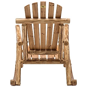DJL Antique Wood Outdoor Rocking Log Chair Wooden Porch Rustic Log Rocker