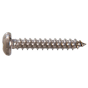 Hillman 70913 10 X 1-Inch Stainless Steel Pan Head Square Drive Sheet Metal Screw, 100-Pack