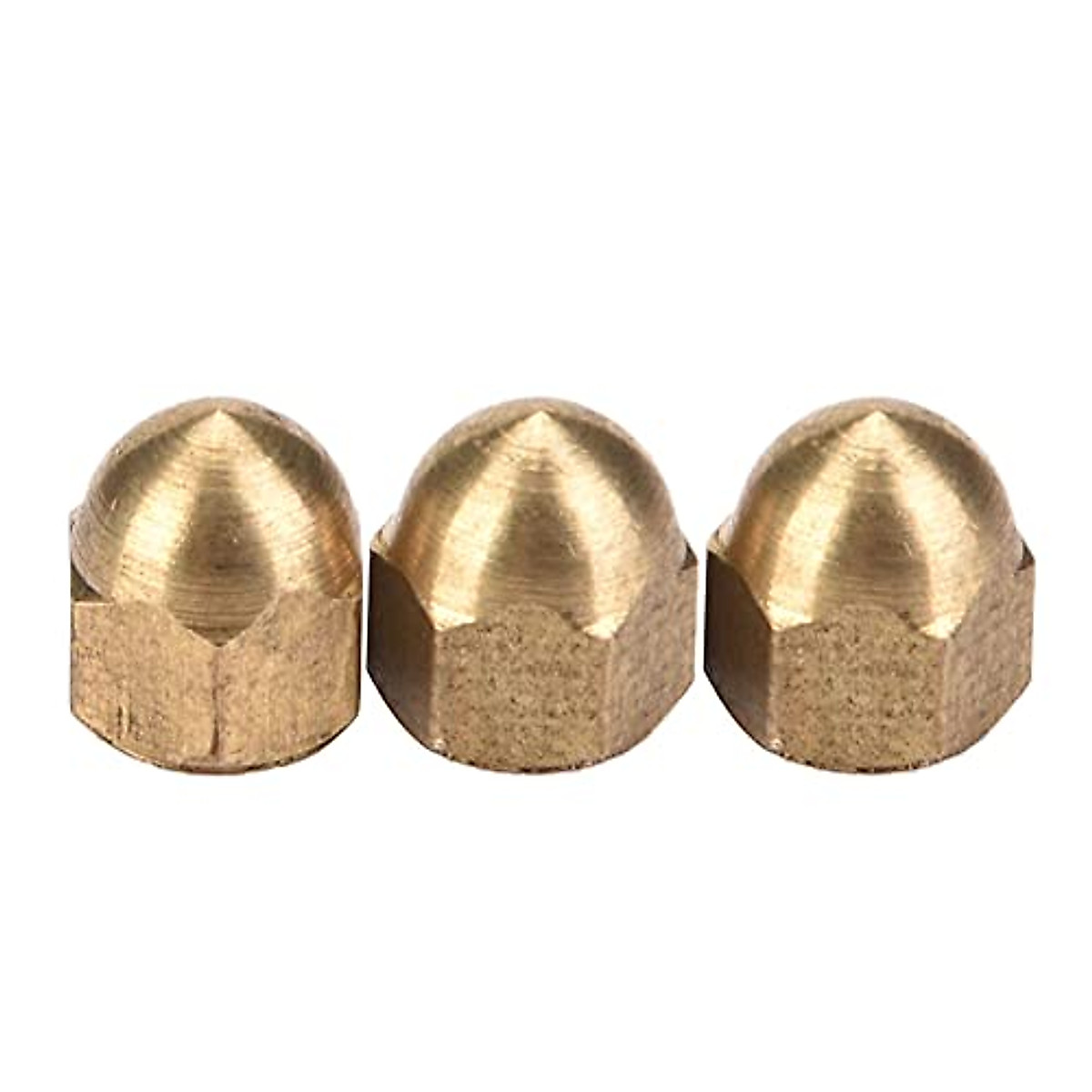 Brass Acorn Nut Kit Dome Brass Acorn Nuts, Silicone Caulking Tool Head Cap Hex Nuts Set Vehicle Fasteners (M4(20PCS))