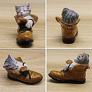 DANGN Fun Cute cat Micro Landscape Decoration Lucky Mini cat Fairy Tale Garden Micro Landscape Home Garden Decoration Plant Bonsai Bonsai Decoration (2 Pieces)