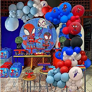 Spider Theme Party Decoration Balloon Garland Set,Spider Birthday Party Supplies,Foil and Latex Balloons for Spider Theme Party Decorations Kids Baby Shower Birthday Party Supplies