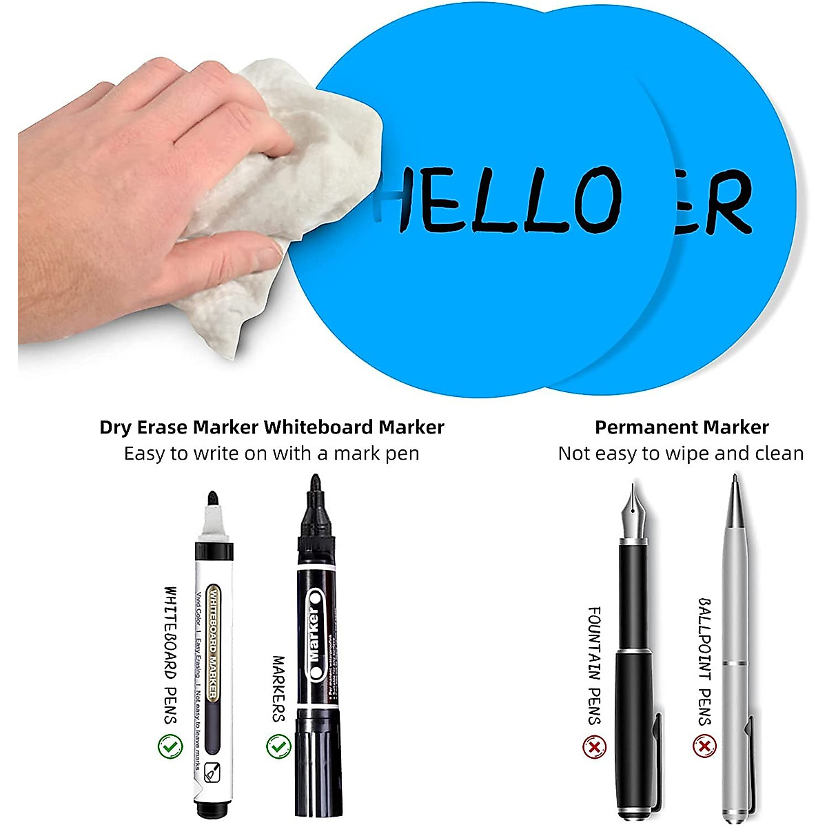 200 PCS Round Floor Stickers, Dot Shaped Floor Marking Tape,Spot Markers Floor Spots Self Adhesive Vinyl Stickers Classroom Dot Spots for Preschool and Kindergarten Elementary Teachers(Blue)