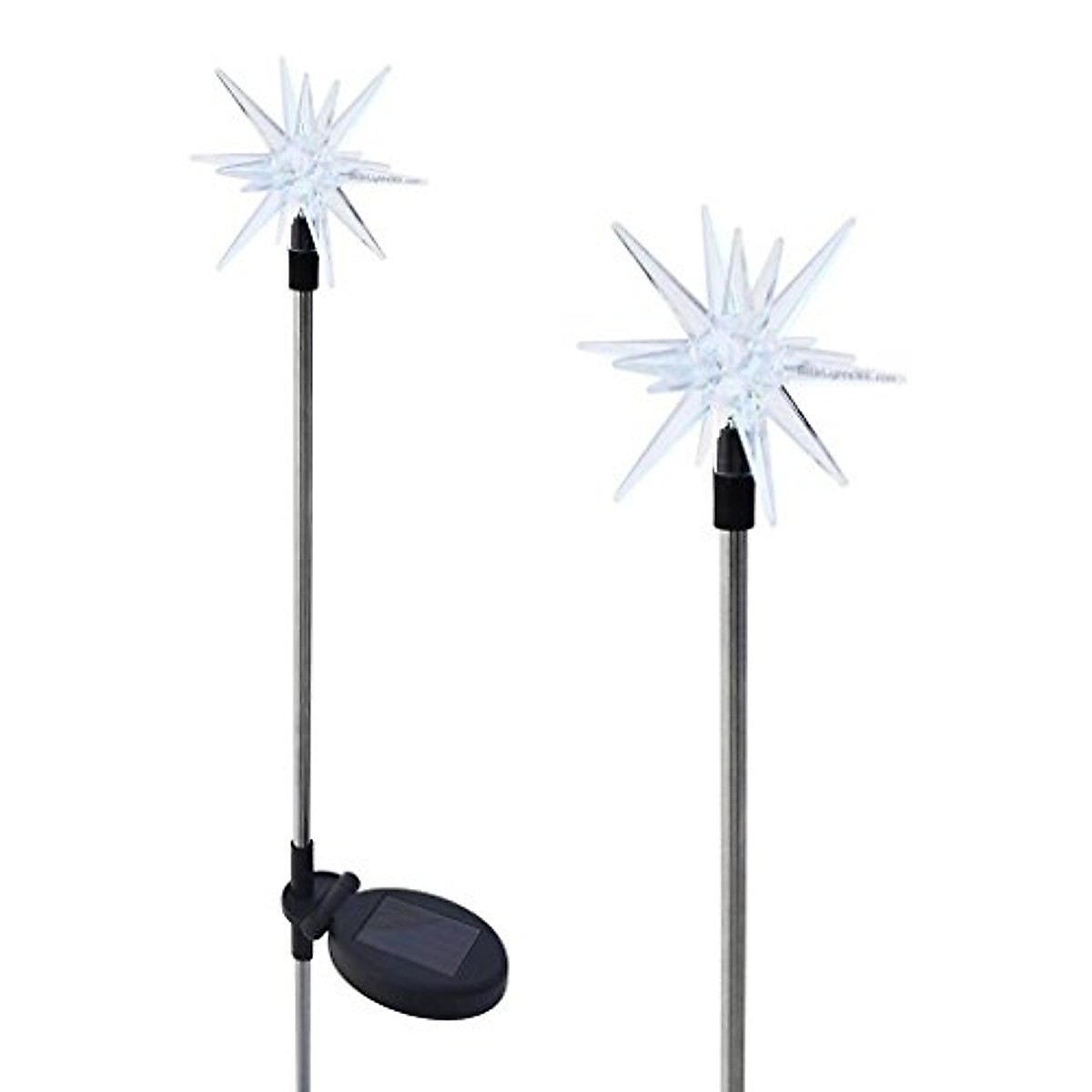 Solar Wholesale 1011-2 Outdoor Garden Starburst Stake Solar Lights, a pack of 2