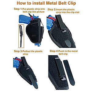 TAFTACFR Concealed Carry Holster IWB OWB Car Holster with Magazine Slot and Adhesive-Backed Hook for Right and Left Hand Draw Fits Subcompact to Large Handguns