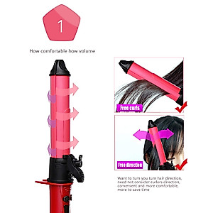Automatic Hair Curling Iron 2 in 1 Hair Straightener Curler 1 to 1.2 Inch Spinning Hair Wand with Automatic Rotation for All Hiar Type Ceramic Flat Iron Auto Rotating Spiral（for Long Hair ONLY）
